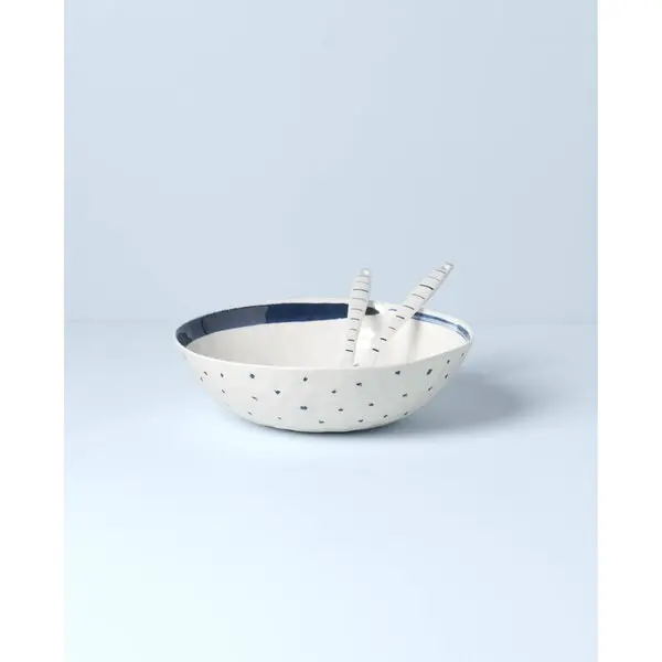 LENOX Lennox Blue Bay Melamine Salad Bowl With Servers