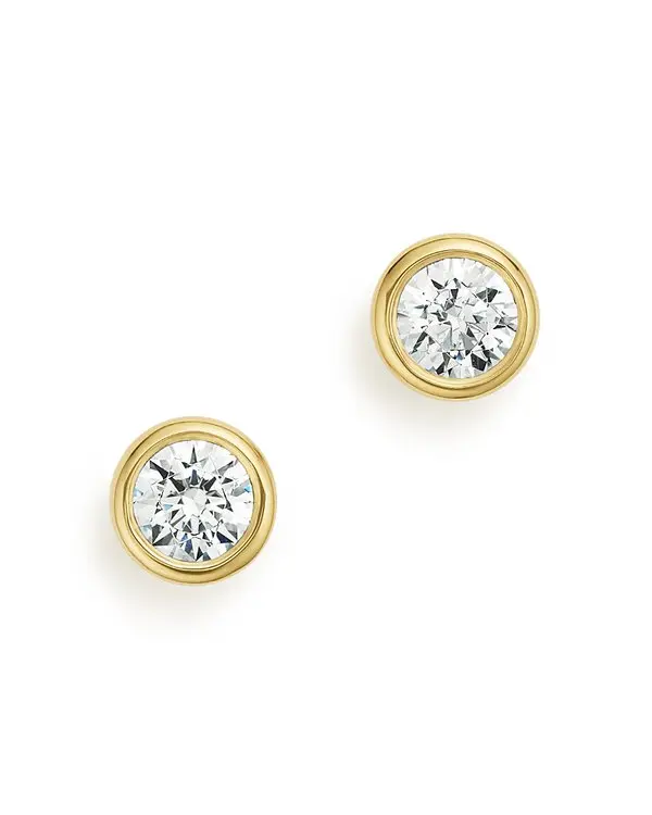 Bloomingdale'S Diamond Stud Earrings In 14k Yellow Gold - White/gold