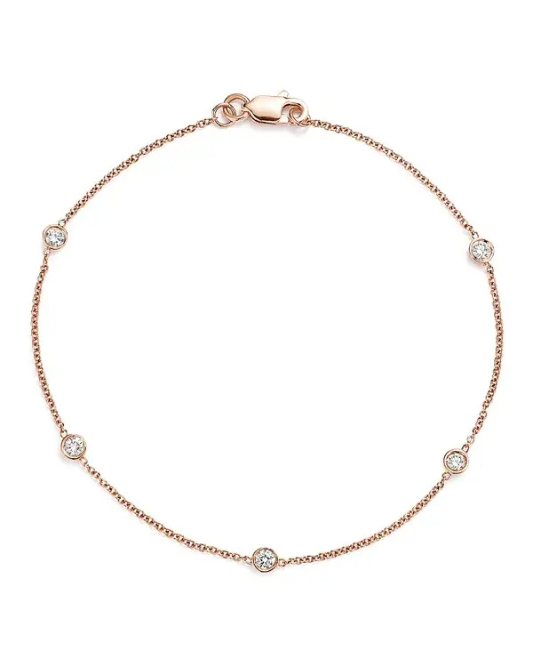 Bloomingdale'S Diamond Station Bracelet In 14k - Rose Gold
