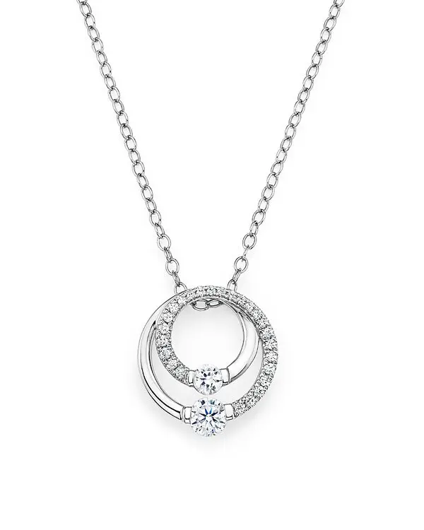 Bloomingdale'S Diamond Circle Pendant Necklace In 14k Gold - White