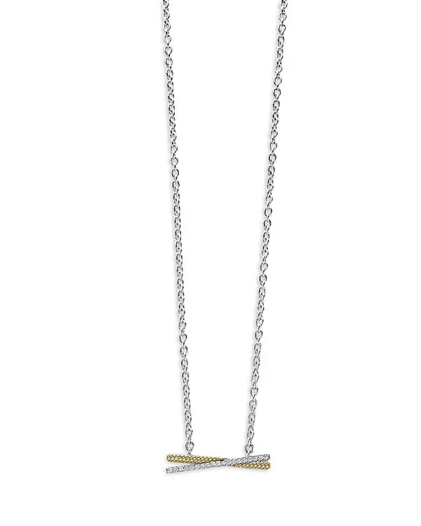 Lagos 18k Gold And Sterling Silver Diamond Pendant Necklace - Silver/yellow