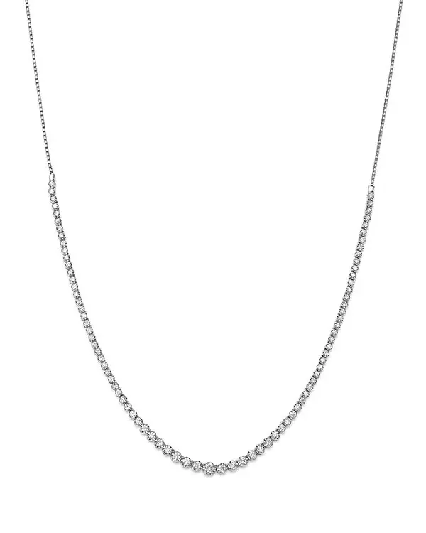 Bloomingdale'S Diamond Graduated Bolo Necklace - White