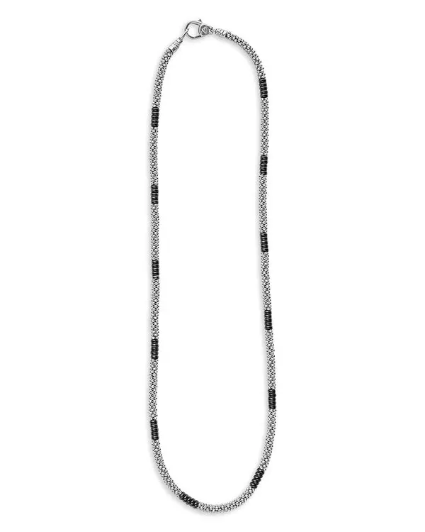 Lagos Ceramic Beaded Necklace - Black/silver