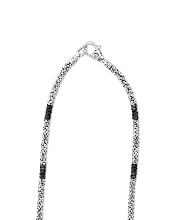 Lagos Ceramic Beaded Necklace - Black/silver