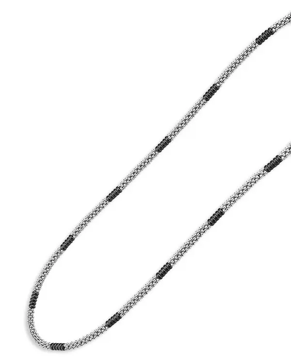 Lagos Ceramic Beaded Necklace - Black/silver