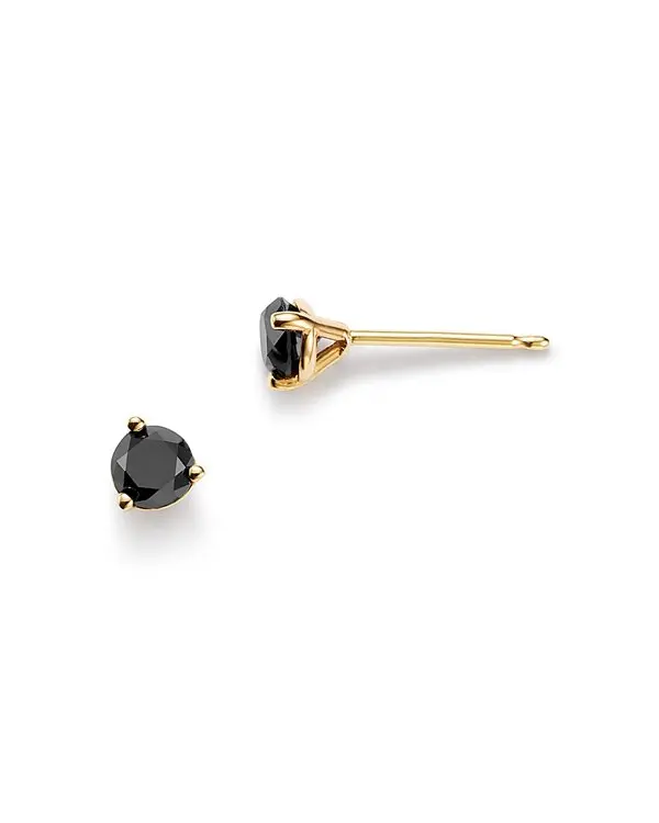 Bloomingdale'S Black Diamond Stud Earrings 0.50 Tcw - Yellow Gold