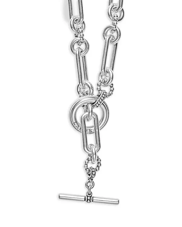 Lagos Signature Caviar Mixed Link Statement Necklace