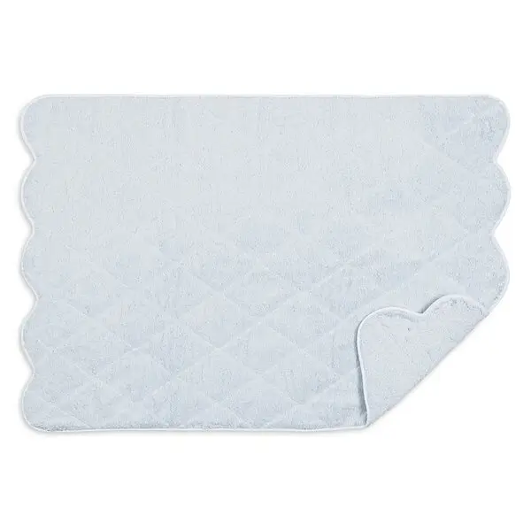MATOUK Cairo Scallop Quilted Mat - Light Blue/white