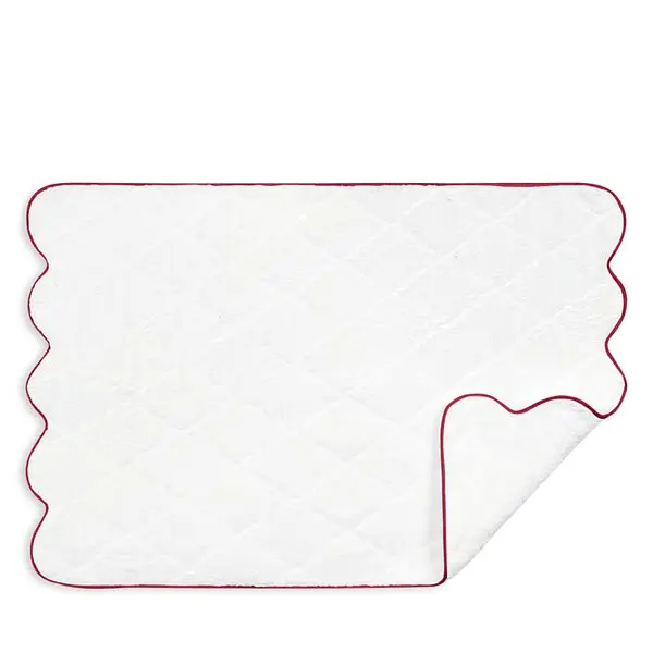 MATOUK Cairo Scallop Quilted Mat - Rally Red