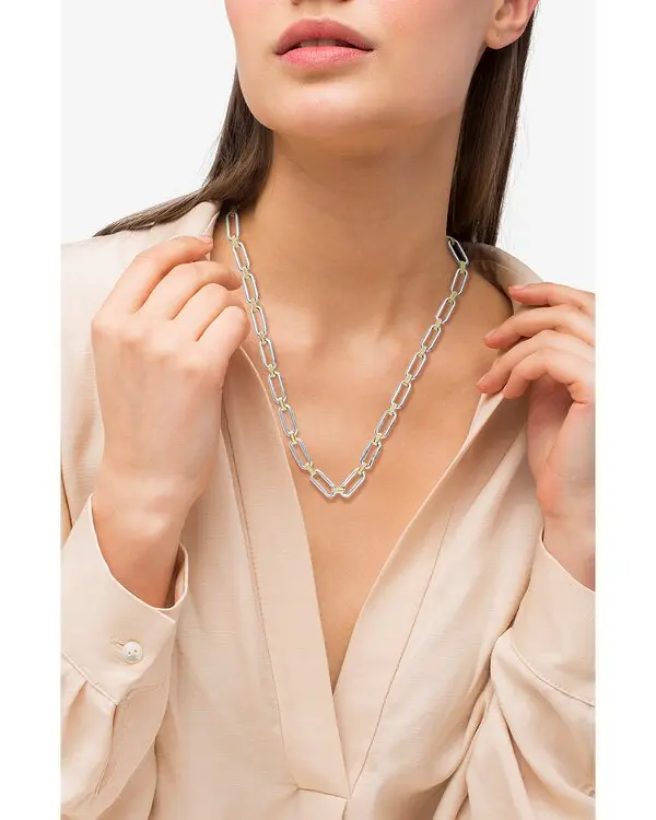 Lagos 18k Yellow Gold And Sterling Silver Caviar Link Necklace