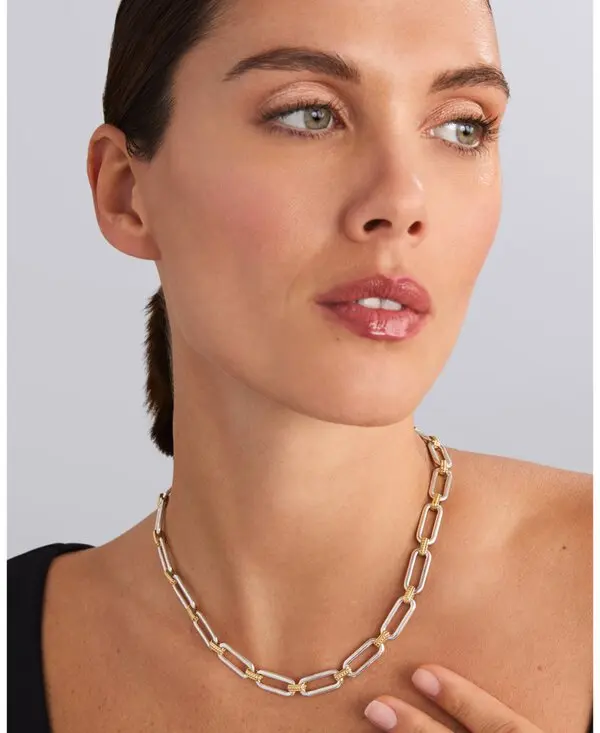 Lagos 18k Yellow Gold And Sterling Silver Caviar Link Necklace