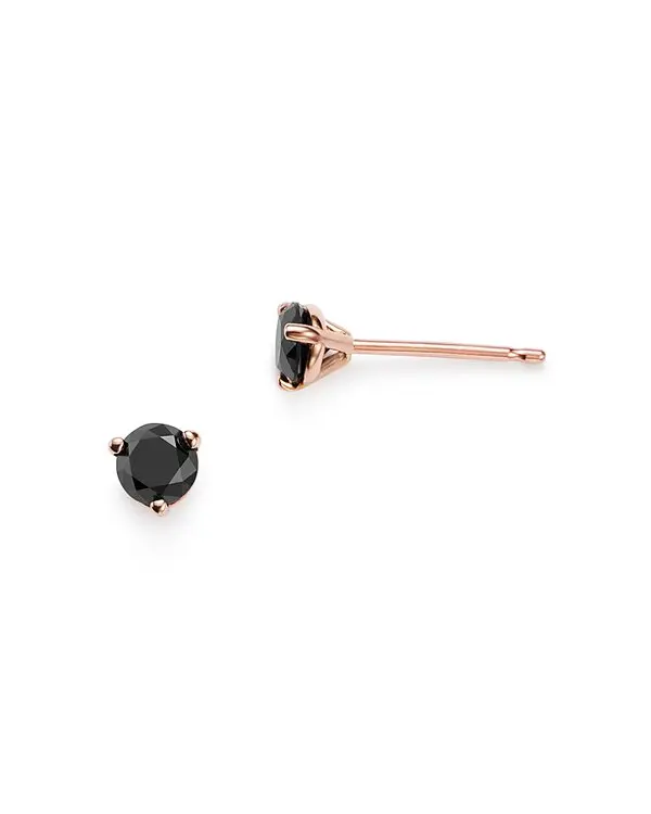Bloomingdale'S Black Diamond Stud Earrings 0.50 Tcw - Rose Gold