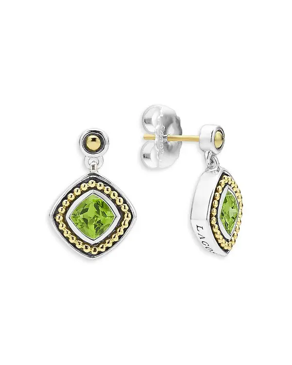Lagos 18k Yellow Gold & Sterling Silver Rittenhouse Peridot Drop Earrings - Green/silver