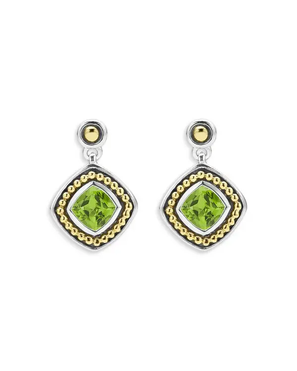 Lagos 18k Yellow Gold & Sterling Silver Rittenhouse Peridot Drop Earrings