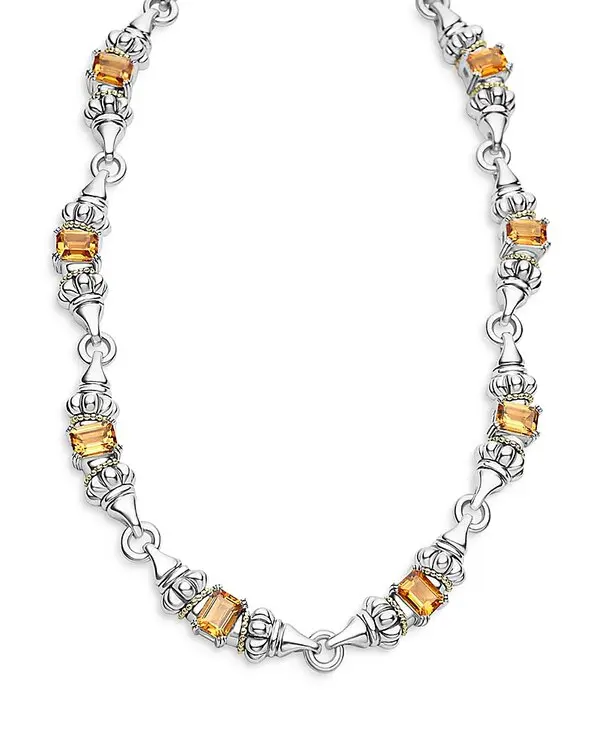Lagos 18k Yellow Gold & Sterling Silver Glacier Citrine Collar Necklace - Silver/yellow