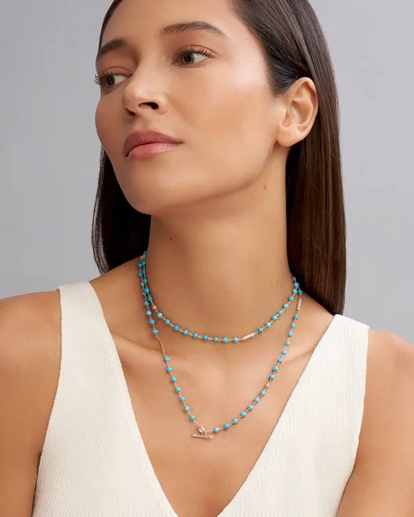 Lagos Sterling Silver Caviar Turquoise Necklace
