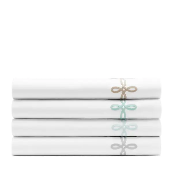 MATOUK Gordian Knot Percale Flat Sheet, Full/queen - Silver