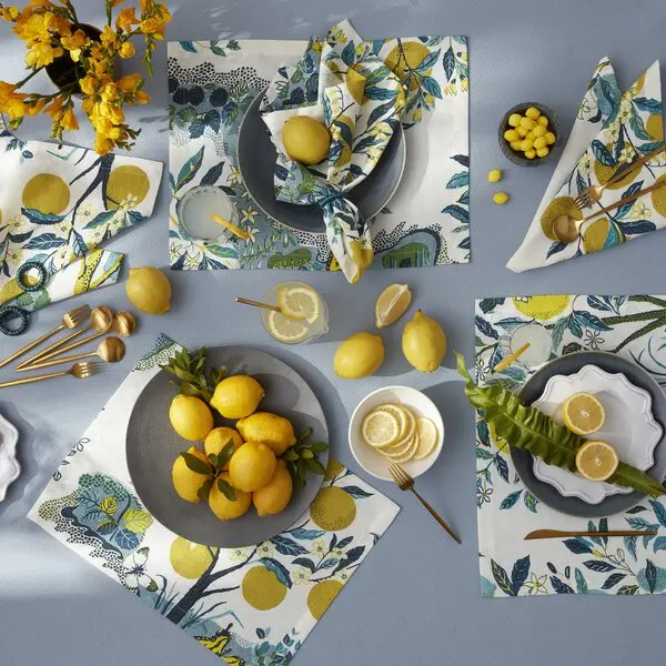 MATOUK Citrus Garden Tablecloth, 70 X 162 - Pool