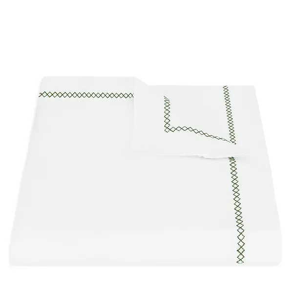 MATOUK Hatch Cotton Flat Sheet, King - Green