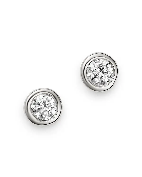 Bloomingdale'S Diamond Bezel Set Stud Earrings - White