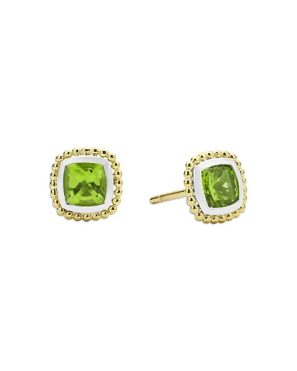 Lagos 18k Yellow Gold & Sterling Silver Rittenhouse Peridot Stud Earrings - Green/gold