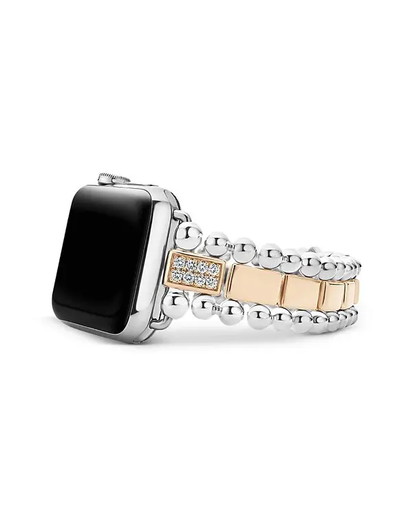Lagos Smart Caviar Diamond Apple Watch Bracelet - Silver/rose Gold
