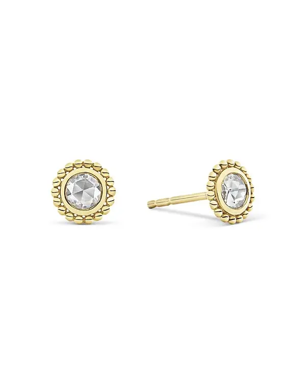 Lagos 18k Yellow Covet Diamond Stud Earrings - Gold