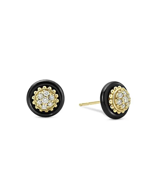 Lagos Meridian Stud Earrings - Gold/black