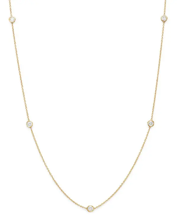 Bloomingdale'S Diamond Station Necklace In 14k Yellow Gold - White/gold