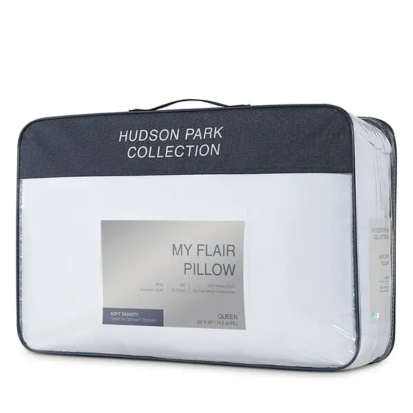 HUDSON PARK COLLECTION My Flair Asthma & Allergy Friendly Down Queen Soft Pillow Exclusive - White