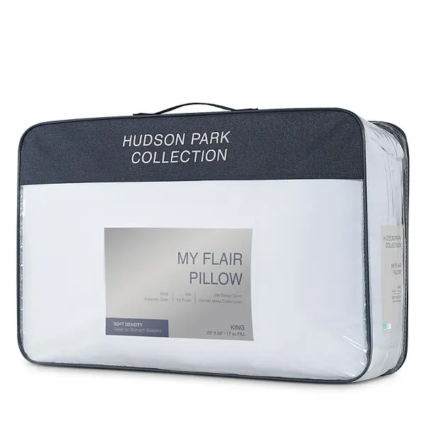 HUDSON PARK COLLECTION My Flair Asthma & Allergy Friendly Down King Soft Pillow Exclusive - White