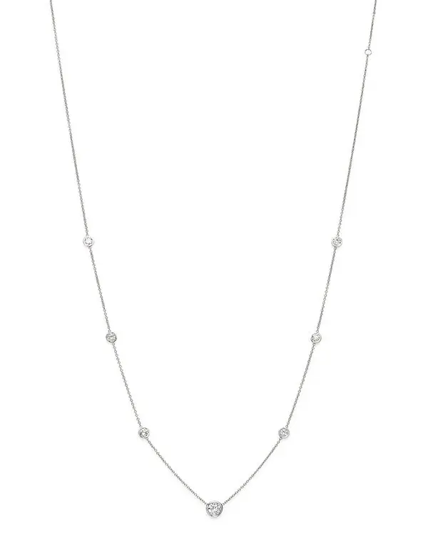 Bloomingdale'S Diamond Station Necklace 1.0 Tcw - White