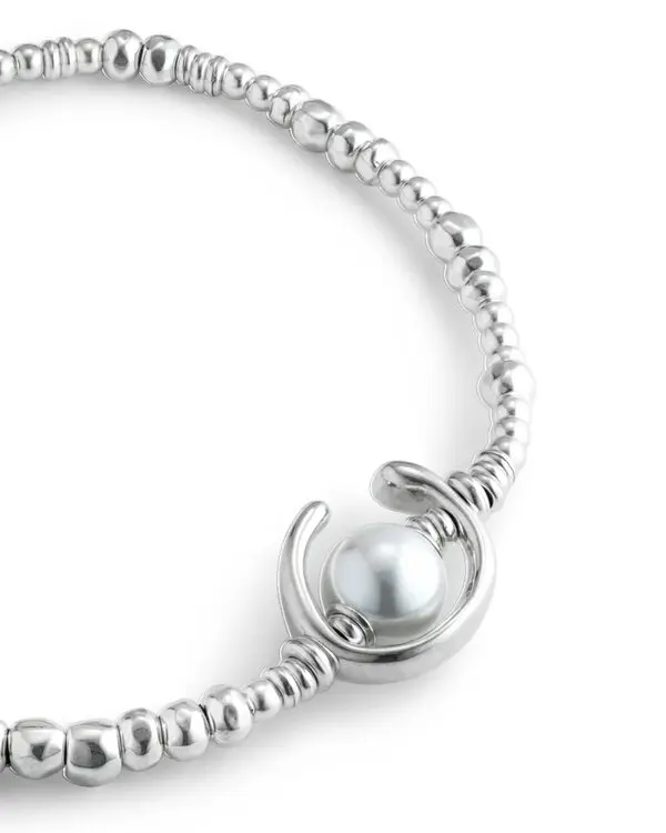 UNODE50 Sterling-plated Beaded Necklace With Pearl Accent