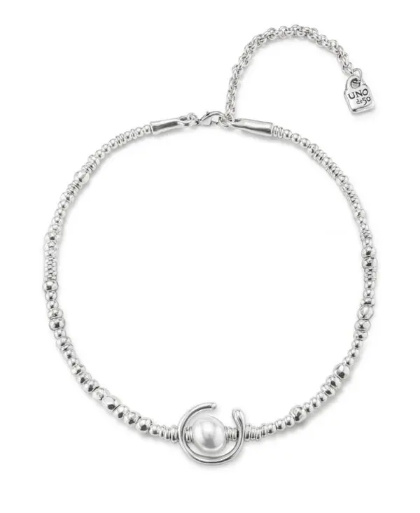 UNODE50 Sterling-plated Beaded Necklace With Pearl Accent