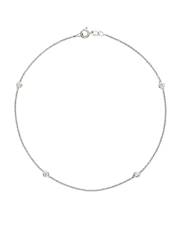 Bloomingdale'S Diamond Bezel Anklet In 14k Gold - White