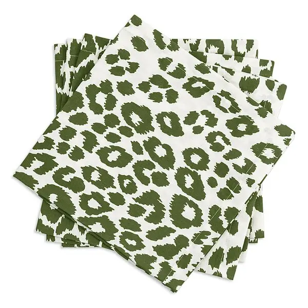MATOUK Iconic Leopard Napkins, Set Of 4 - Green