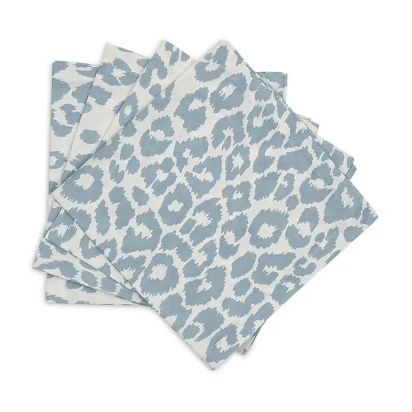 MATOUK Iconic Leopard Napkins, Set Of 4 - Sky