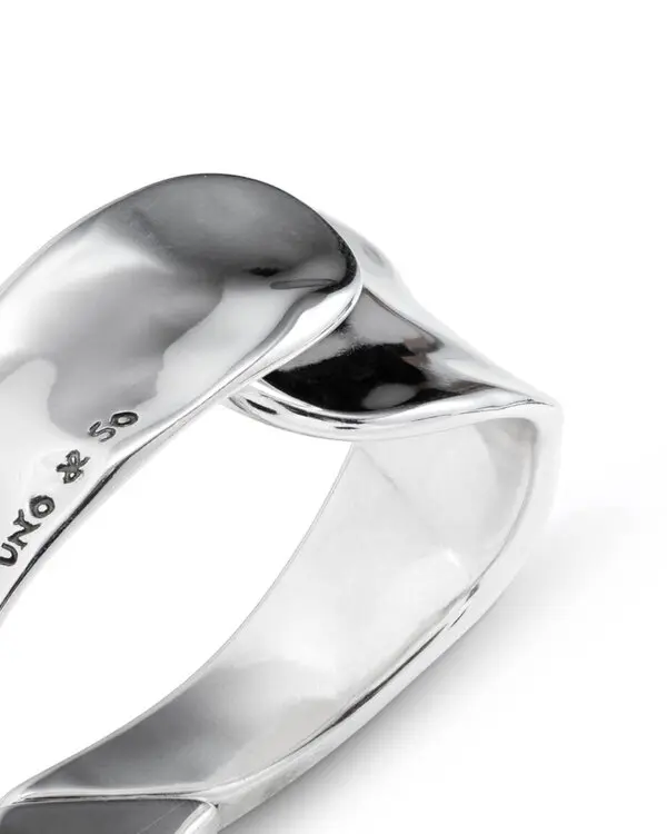 UNODE50 Sterling-plated Bangle Bracelet With Wave Motif