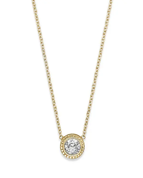Bloomingdale'S Diamond Solitaire Pendant Necklace - White/gold