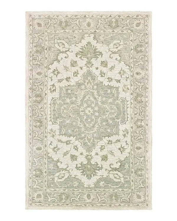 LR HOME Imperial Sunrise Medallion Area Rug, 60 X 93 - Sage/ Gray
