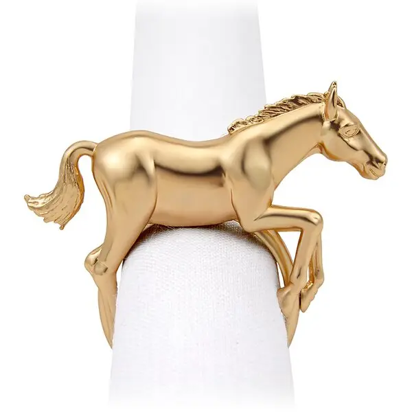 L'Objet Horse Napkin Jewels, Set Of 4 - Gold