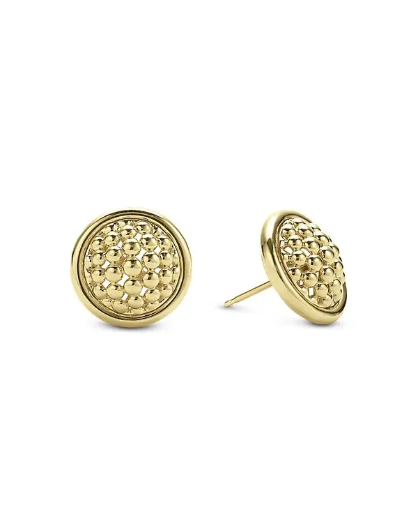 Lagos 18k Meridian Caviar Stud Earrings - Gold