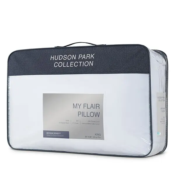HUDSON PARK COLLECTION My Flair Asthma & Allergy Friendly Down King Medium Pillow Exclusive - White