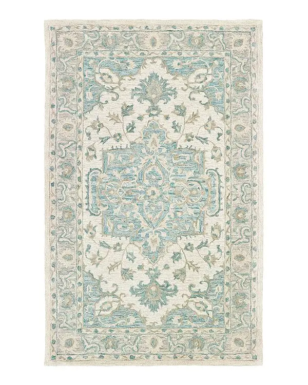 LR HOME Imperial Sunrise Medallion Area Rug, 93 X 117 - Turquoise