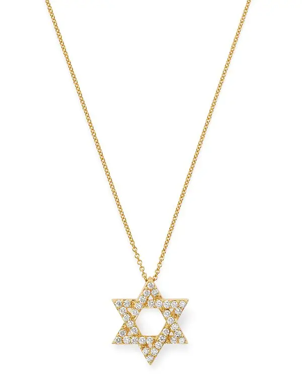 Bloomingdale'S Diamond Star Of David Pendant Necklace - White/gold