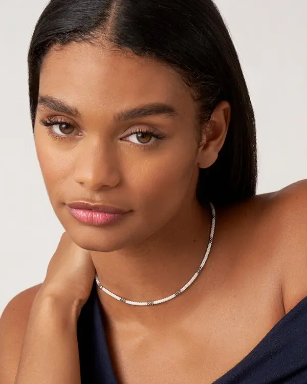 Lagos Sterling Silver And Ceramic Bead Collar Necklace