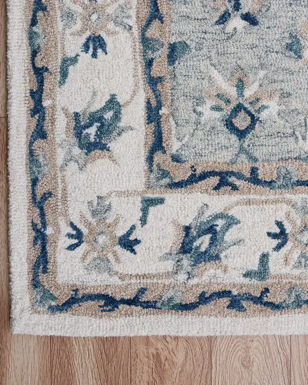 LR HOME Hans Traditional Trailing Floral Medallion Area Rug, 93 X 117