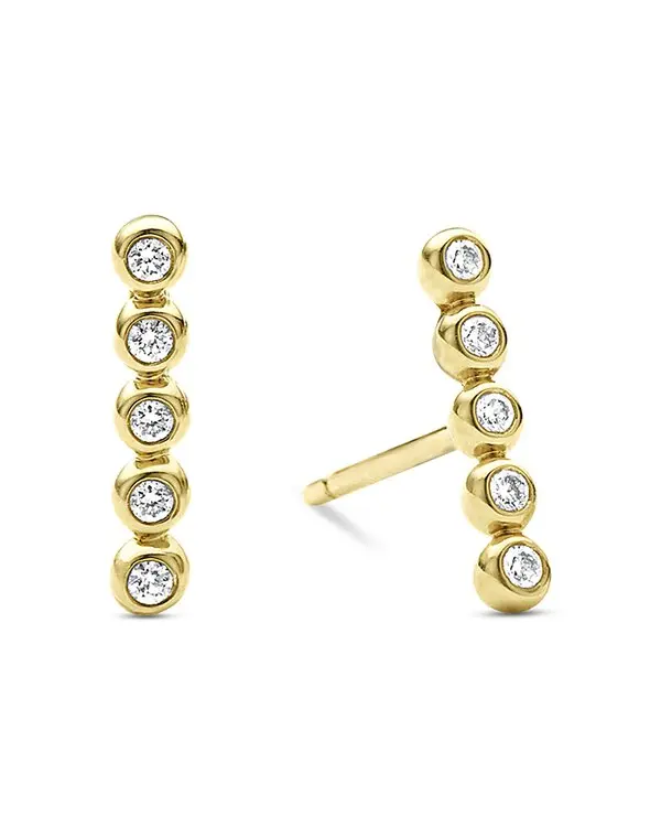 Lagos 18k Ksl Diamond Bar Stud Earrings - Gold