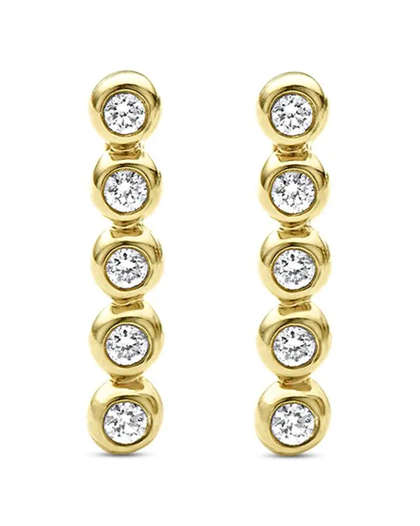 Lagos 18k Ksl Diamond Bar Stud Earrings