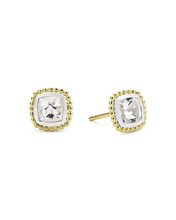 Lagos 18k Yellow Gold And Sterling Silver Rittenhouse Topaz Stud Earrings - White/gold